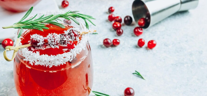 Cocktail de Noël au gin, canneberge et romarin : festif et boisé - Noël ...
